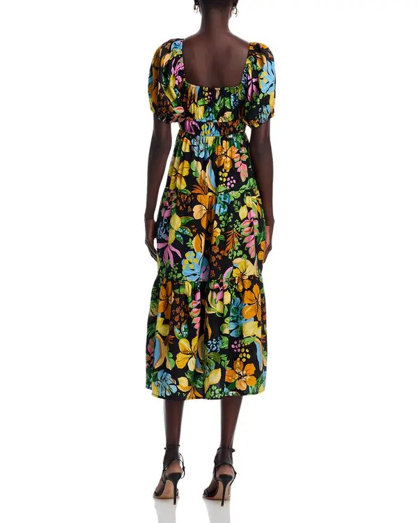 Aqua Floral Midi Dress
