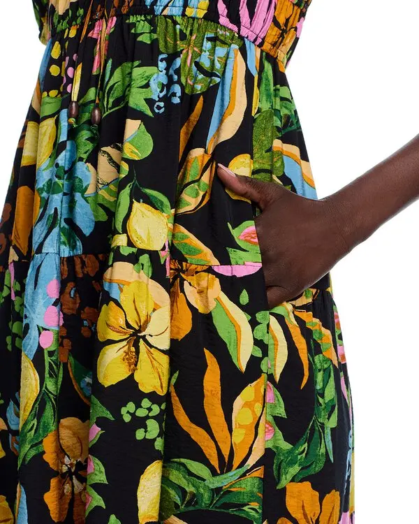 Aqua Floral Midi Dress