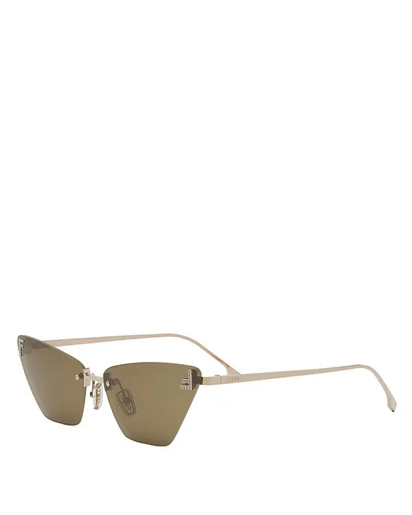 Fendi Metal First Crystal Cat Eye Sunglasses - Gold/brown