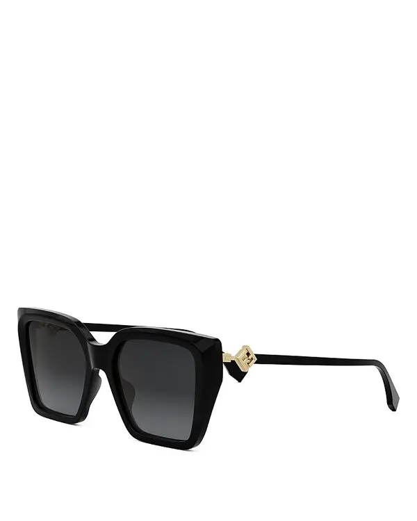 Fendi Ff Diamonds Square Sunglasses - Black/smoke Gradient