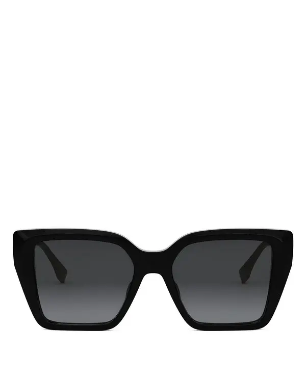 Fendi Ff Diamonds Square Sunglasses - Black/smoke Gradient