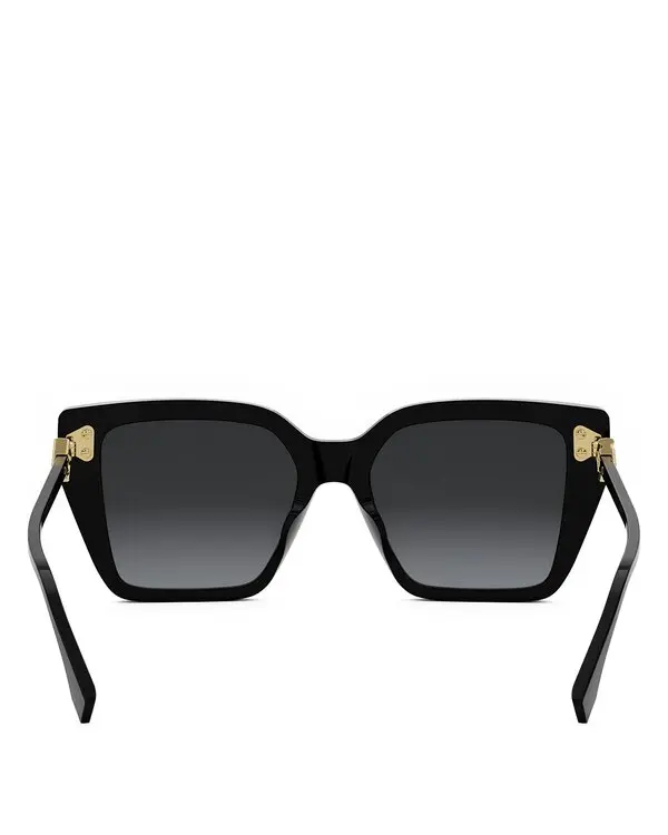 Fendi Ff Diamonds Square Sunglasses - Black/smoke Gradient