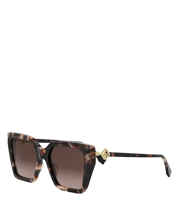 Fendi Ff Diamonds Square Sunglasses - Havana/brown