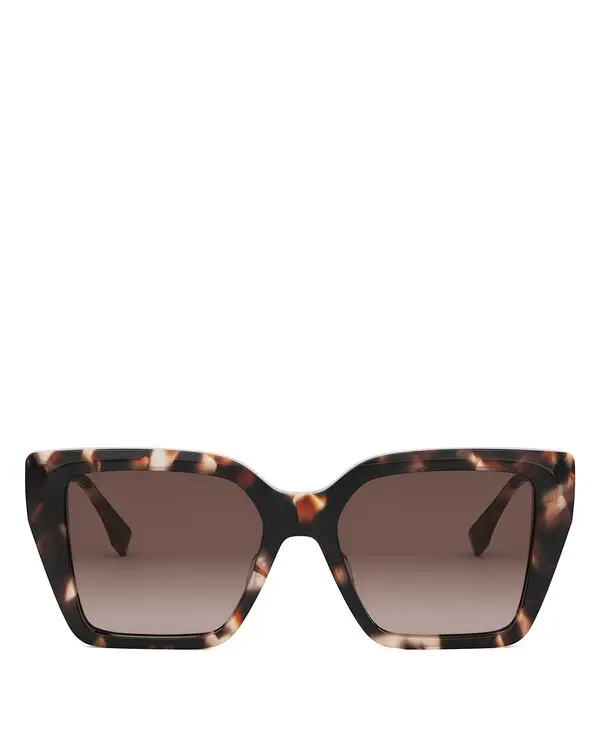 Fendi Ff Diamonds Square Sunglasses - Havana/brown