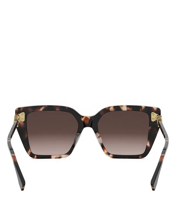 Fendi Ff Diamonds Square Sunglasses - Havana/brown