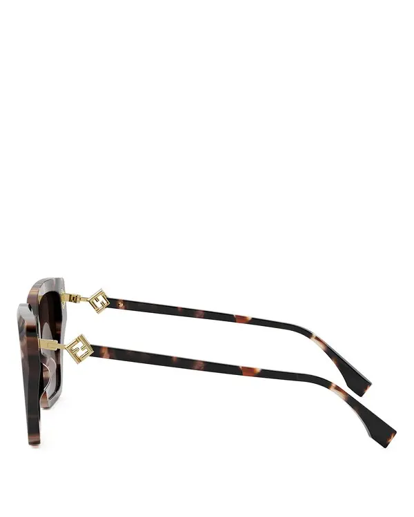 Fendi Ff Diamonds Square Sunglasses - Havana/brown