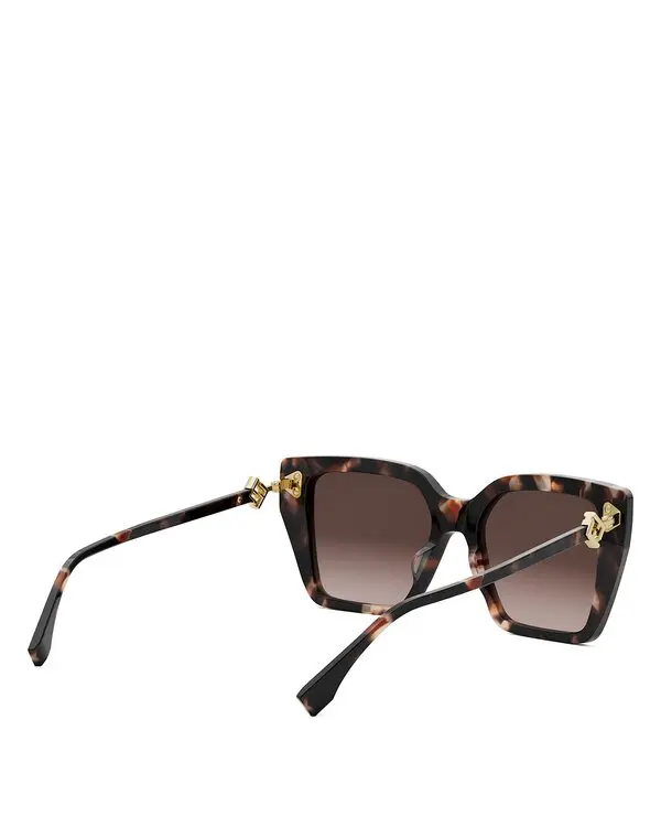 Fendi Ff Diamonds Square Sunglasses - Havana/brown
