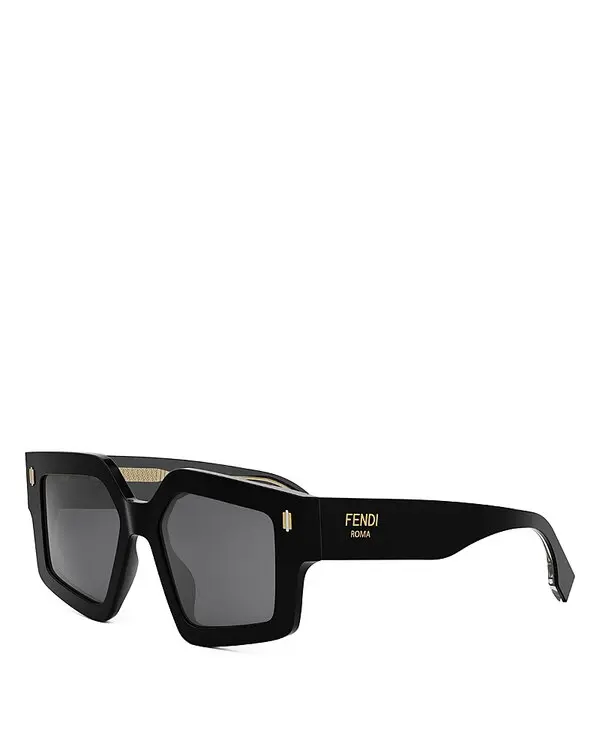 Fendi Roma Square Sunglasses - Black/smoke