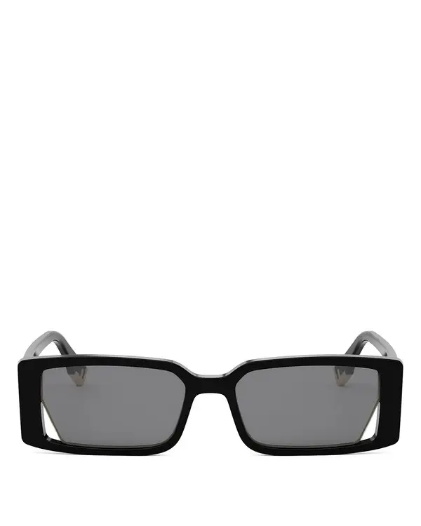 Fendi Way Rectangular Sunglasses, 53mm - Black/smoke