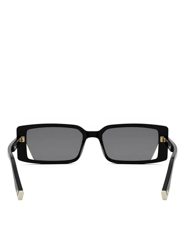 Fendi Way Rectangular Sunglasses, 53mm - Black/smoke