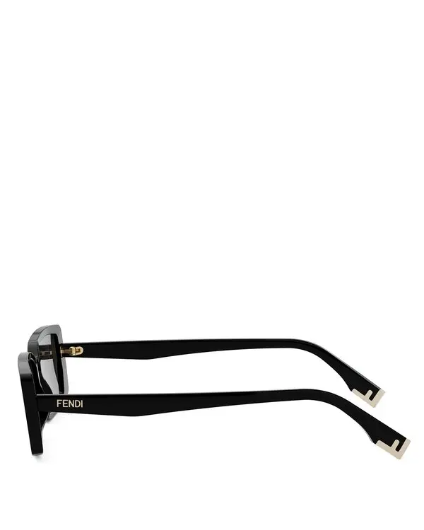Fendi Way Rectangular Sunglasses, 53mm - Black/smoke