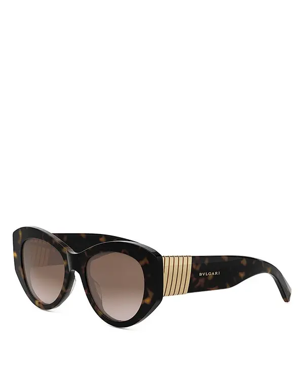 BVLGARI Tubogas Oval Sunglasses, 52mm - Havana/brown