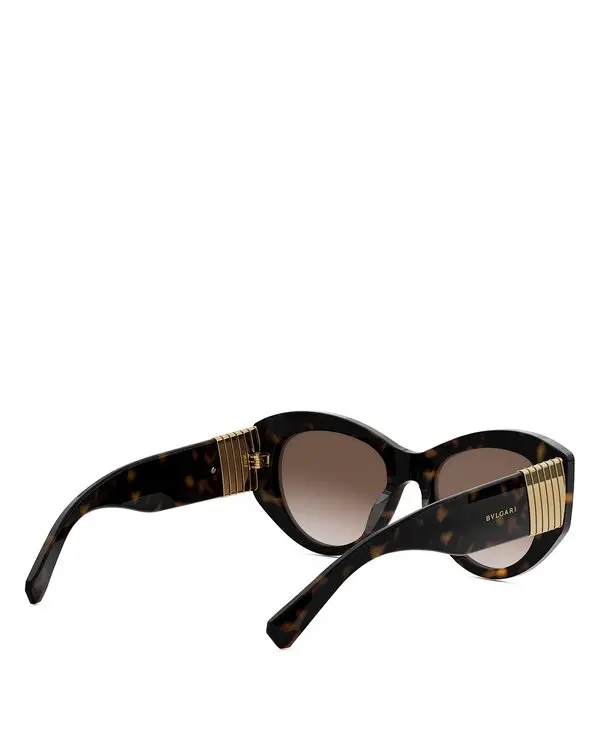 BVLGARI Tubogas Oval Sunglasses, 52mm - Havana/brown