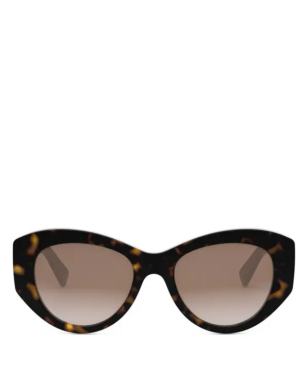 BVLGARI Tubogas Oval Sunglasses, 52mm - Havana/brown