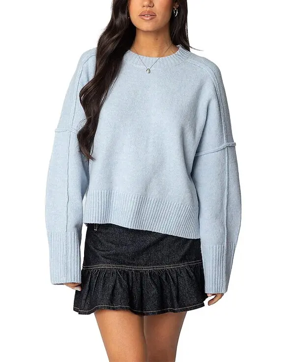 EDIKTED Shirley Oversized Sweater - Light Blue