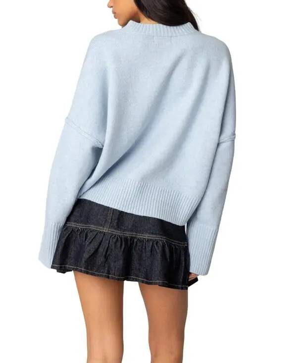 EDIKTED Shirley Oversized Sweater - Light Blue