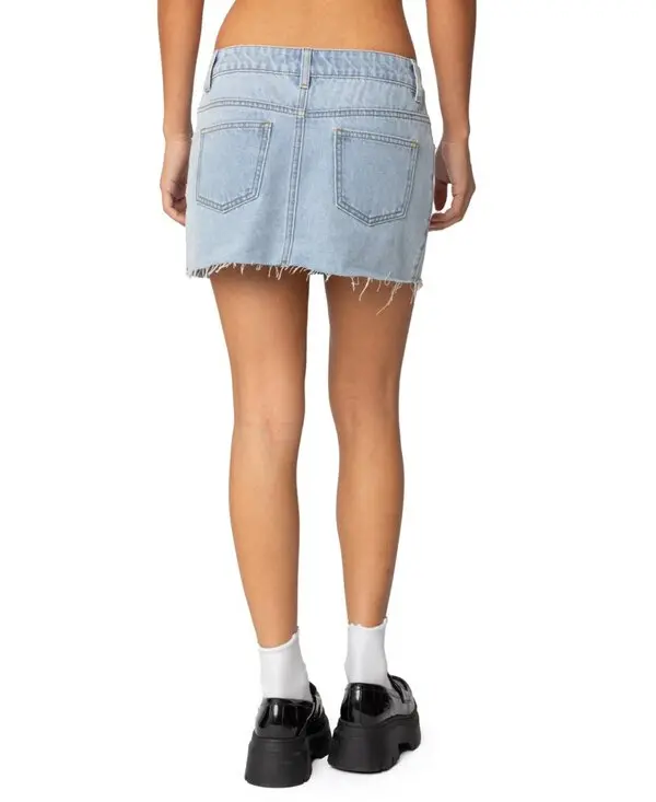 EDIKTED Denim Mini Skirt - Light Blue