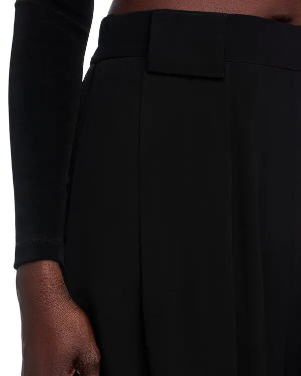 Aqua Pleated Wide Leg Pants - Black