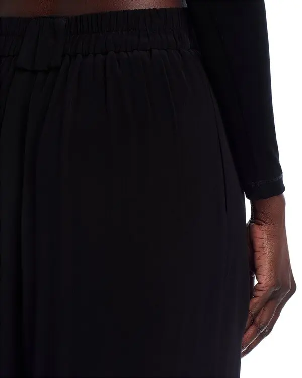 Aqua Pleated Wide Leg Pants - Black