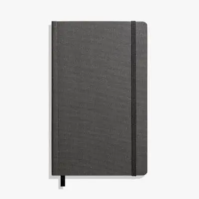 Shinola Plain Journal Medium Soft Linen Monogrammable Charcoal - Gray