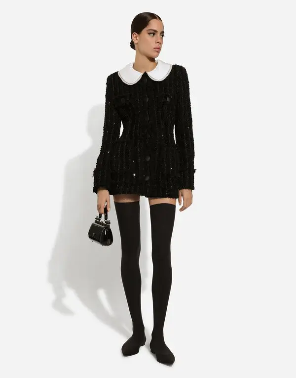 Dolce & Gabbana Stretch Jersey Thigh-high Boots