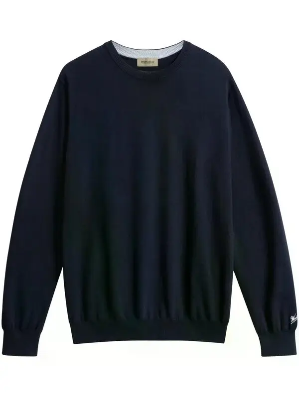 Woolrich Logo Embroidered Crewneck Sweatshirt - Blue
