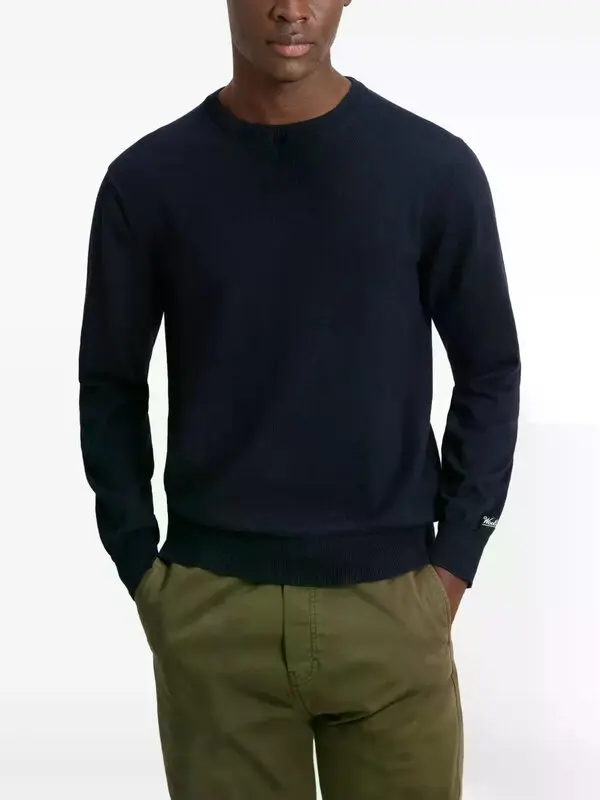 Woolrich Logo Embroidered Crewneck Sweatshirt - Blue
