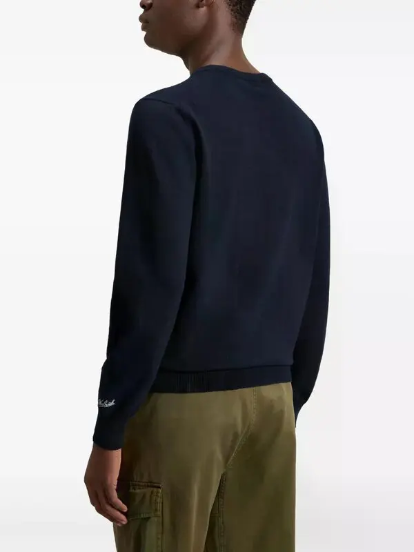 Woolrich Logo Embroidered Crewneck Sweatshirt - Blue