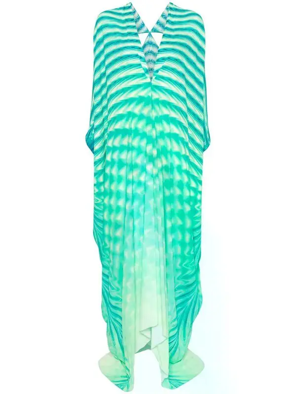 Roberto Cavalli Zigzag-print Maxi Dress