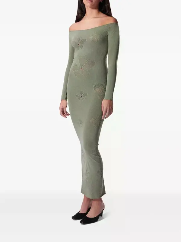 MARGHERITA MACCAPANI Monogram-pattern Midi Dress - Green