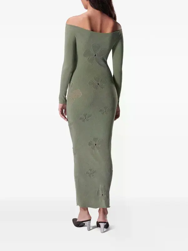 MARGHERITA MACCAPANI Monogram-pattern Midi Dress - Green