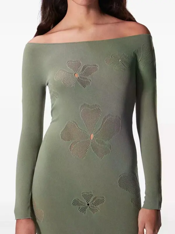 MARGHERITA MACCAPANI Monogram-pattern Midi Dress - Green