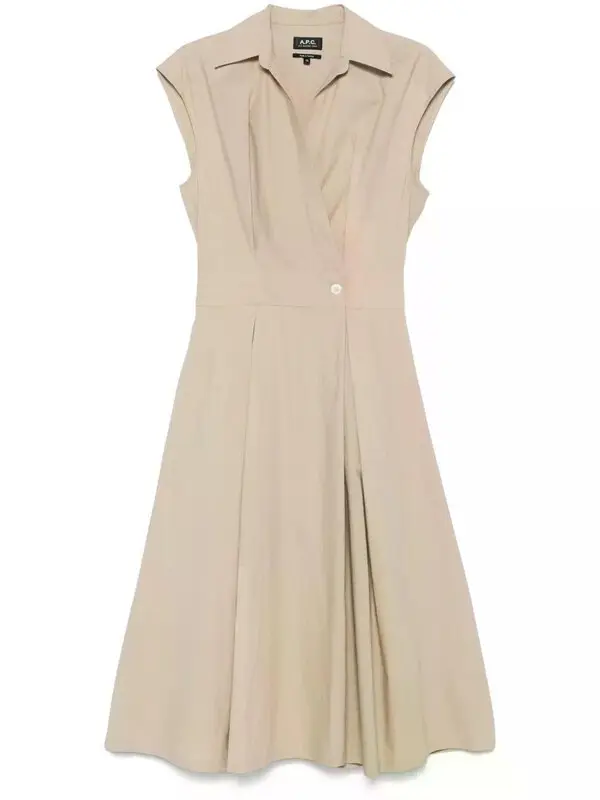 A.p.c. Athena Midi Dress - Neutrals