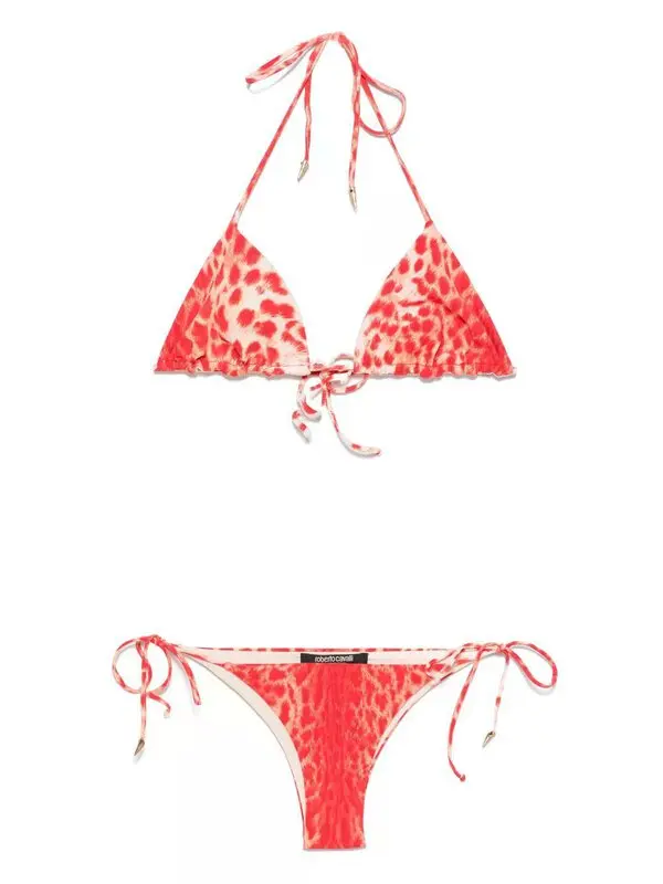 Roberto Cavalli Jaguar Skin-print Bikini - Red