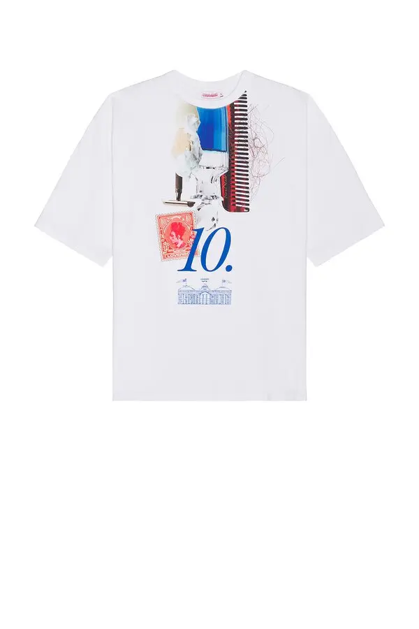 CHARLES JEFFREY Oversized 10 Year Tee In Blue - Blue Perfume Graphic