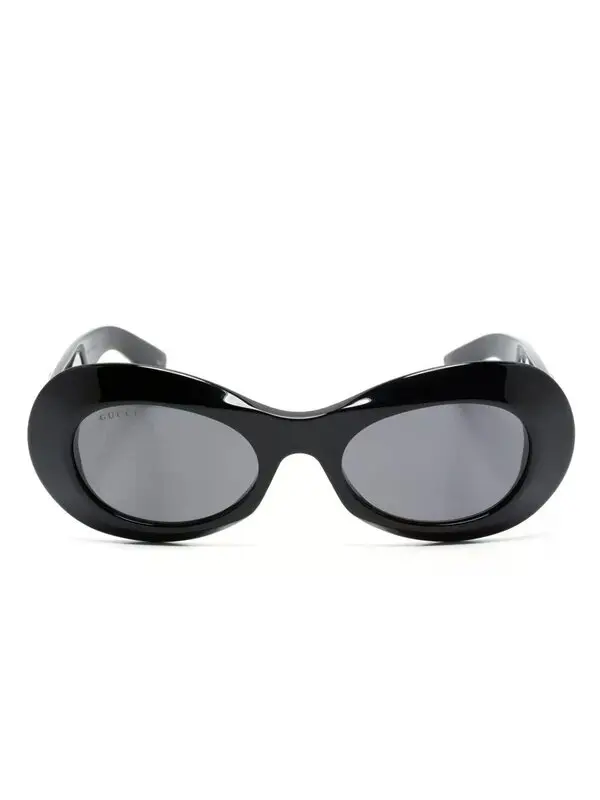 Gucci Interlocking G Oval Sunglasses - Black