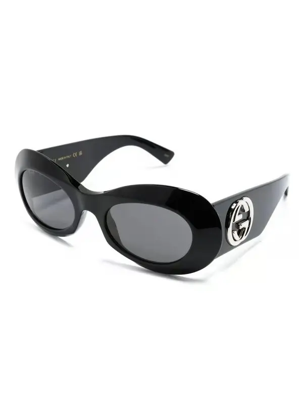 Gucci Interlocking G Oval Sunglasses - Black