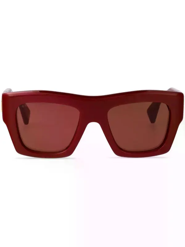 Gucci Logo-lettering Sunglasses - Red
