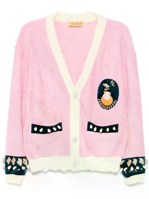 PENULTIMATE Shell-embroidery Peacock Cardigan