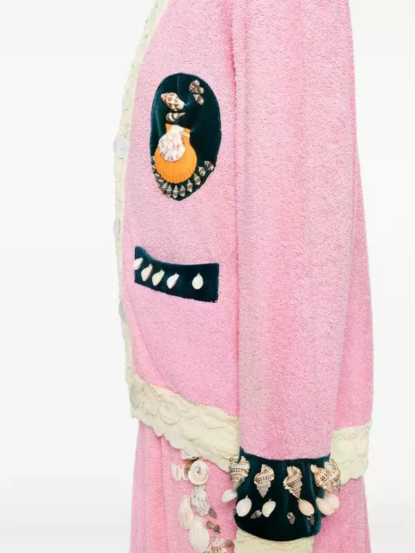 PENULTIMATE Shell-embroidery Peacock Cardigan