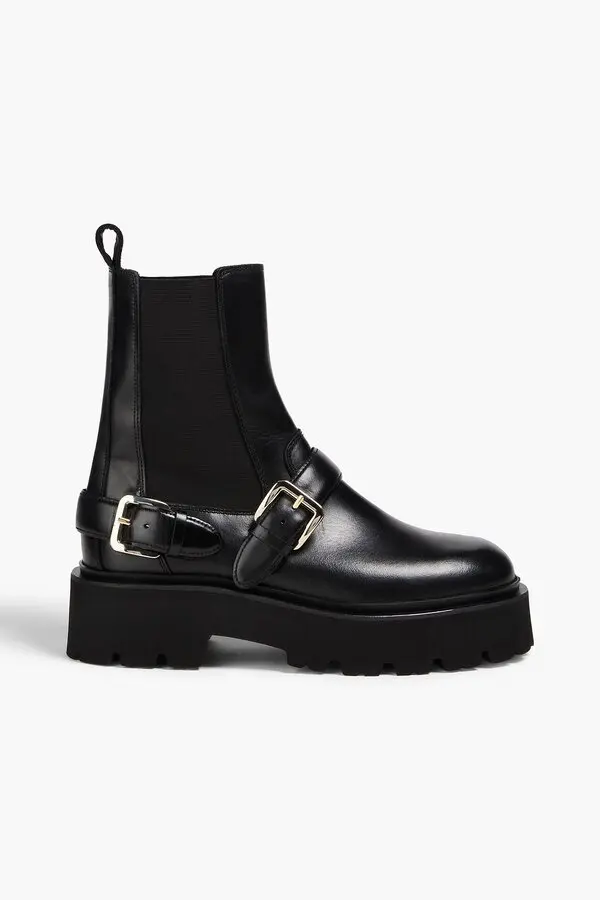 Sandro Glossed-leather Chelsea Boots