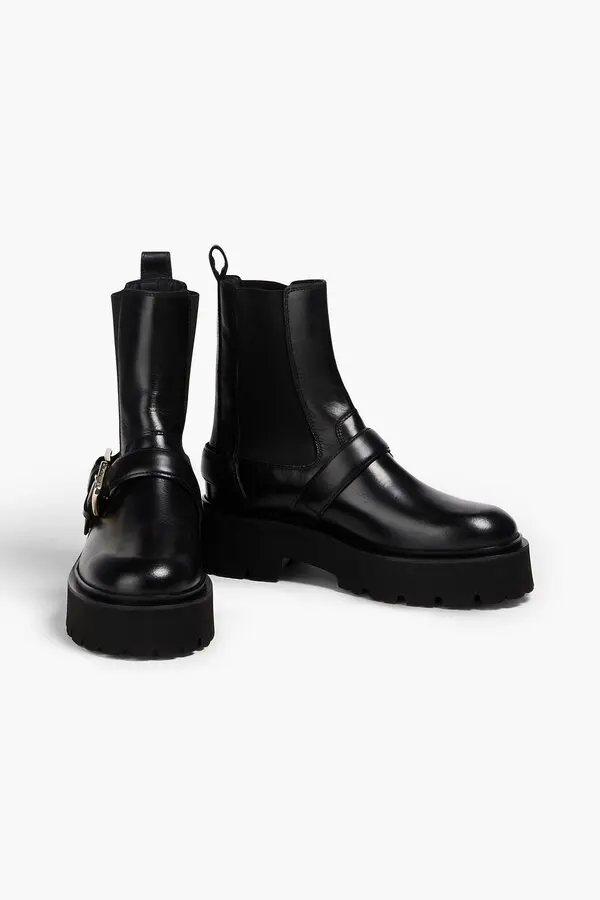 Sandro Glossed-leather Chelsea Boots