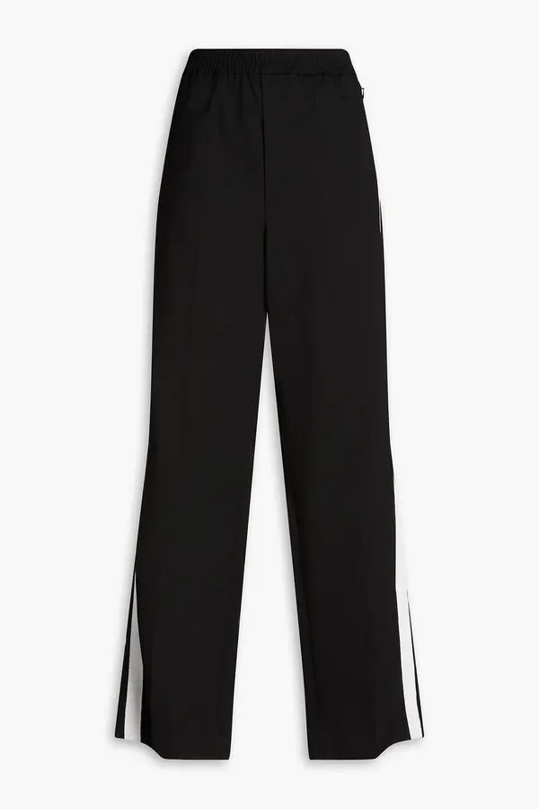 Sandro Grosgrain-trimmed Twill Wide-leg Pants