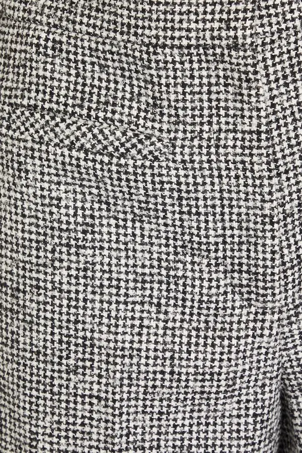 Sandro Houndstooth Wool-blend Tweed Shorts - Gray