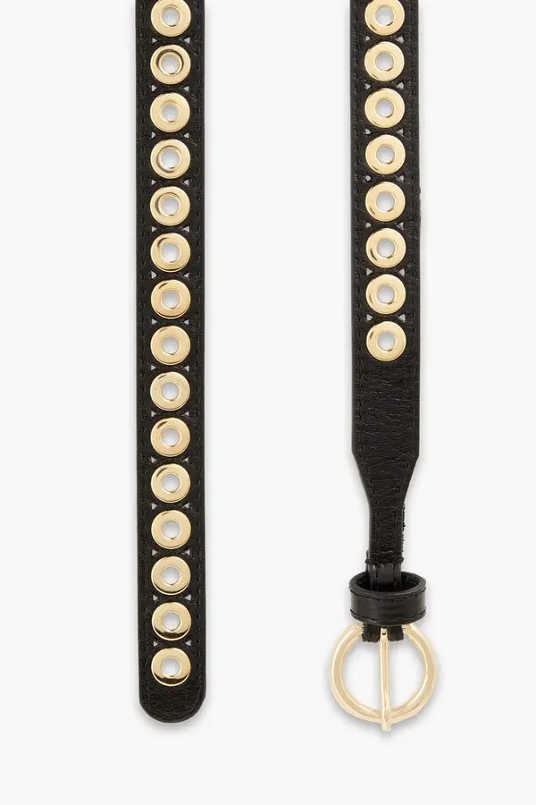 Sandro Eyelet-Embellished Leather Belt In Black - 60% Off  display picture 1