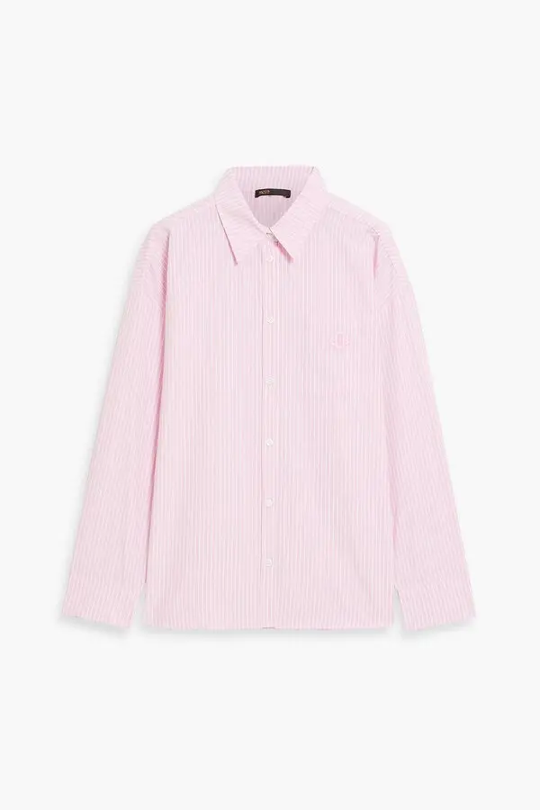 Maje Striped Cotton-blend Oxford Shirt
