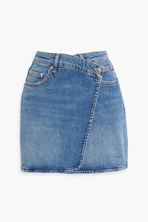 Maje Denim Mini Wrap Skirt