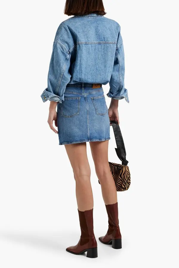 Maje Denim Mini Wrap Skirt