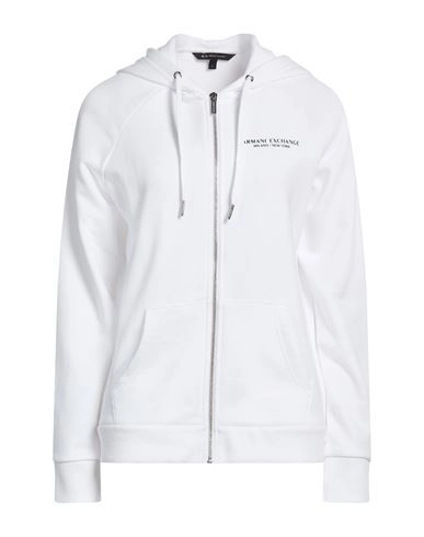 Armani Exchange Cotton Polyester Blend Zip-up Hoodie - White