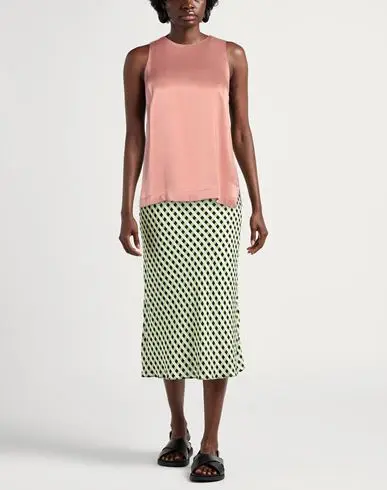 OTTOD'AME Sleeveless Boat Neck Top In Satin - Pink